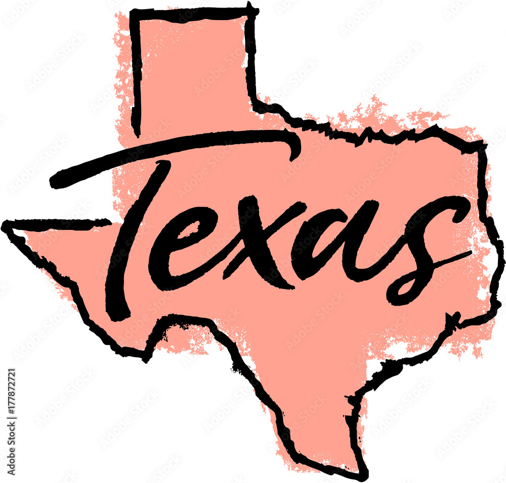 Hand Drawn Texas State Design Stock Vector | Adobe Stock