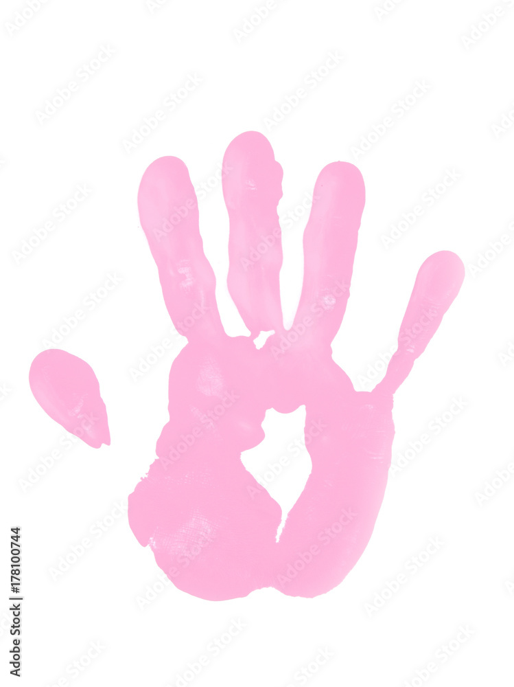 Pink Paint Handprint Stock Photo | Adobe Stock