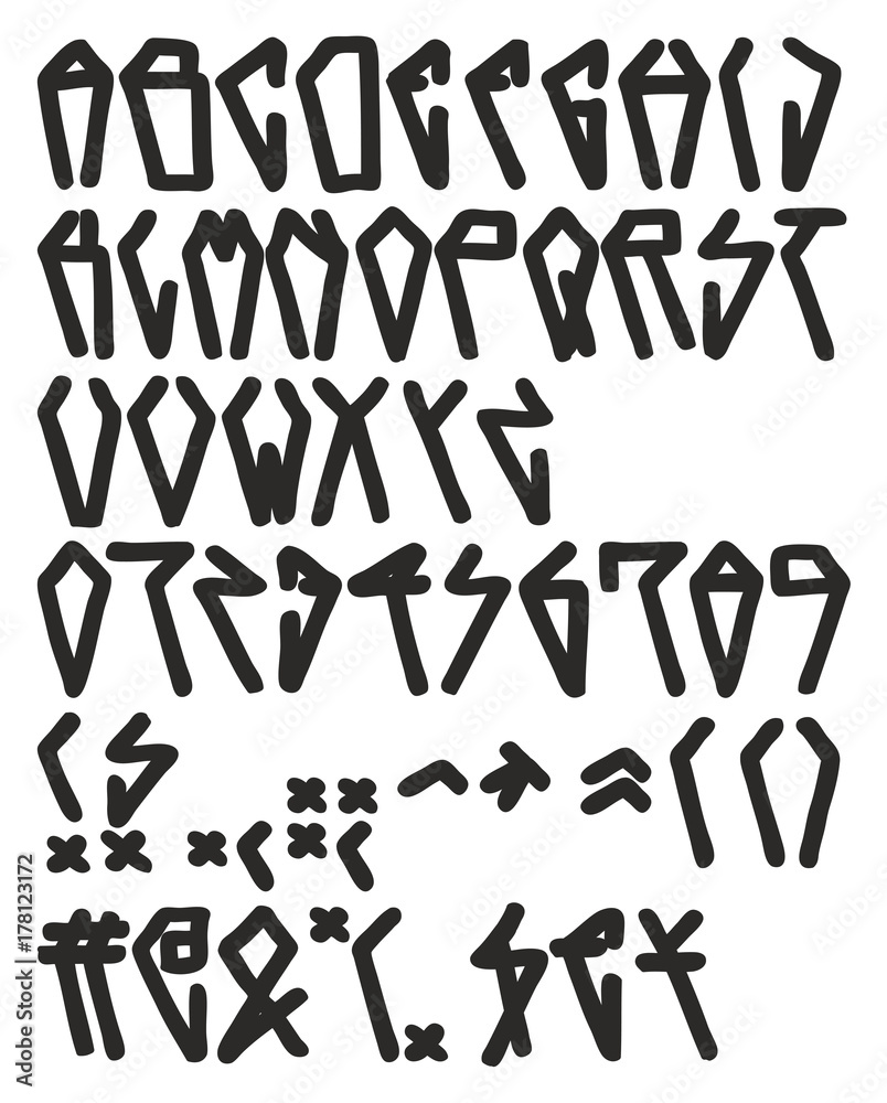 Mexican Style Graffiti Tag Fat Cap Freehand Vector Font with Uppercase ...