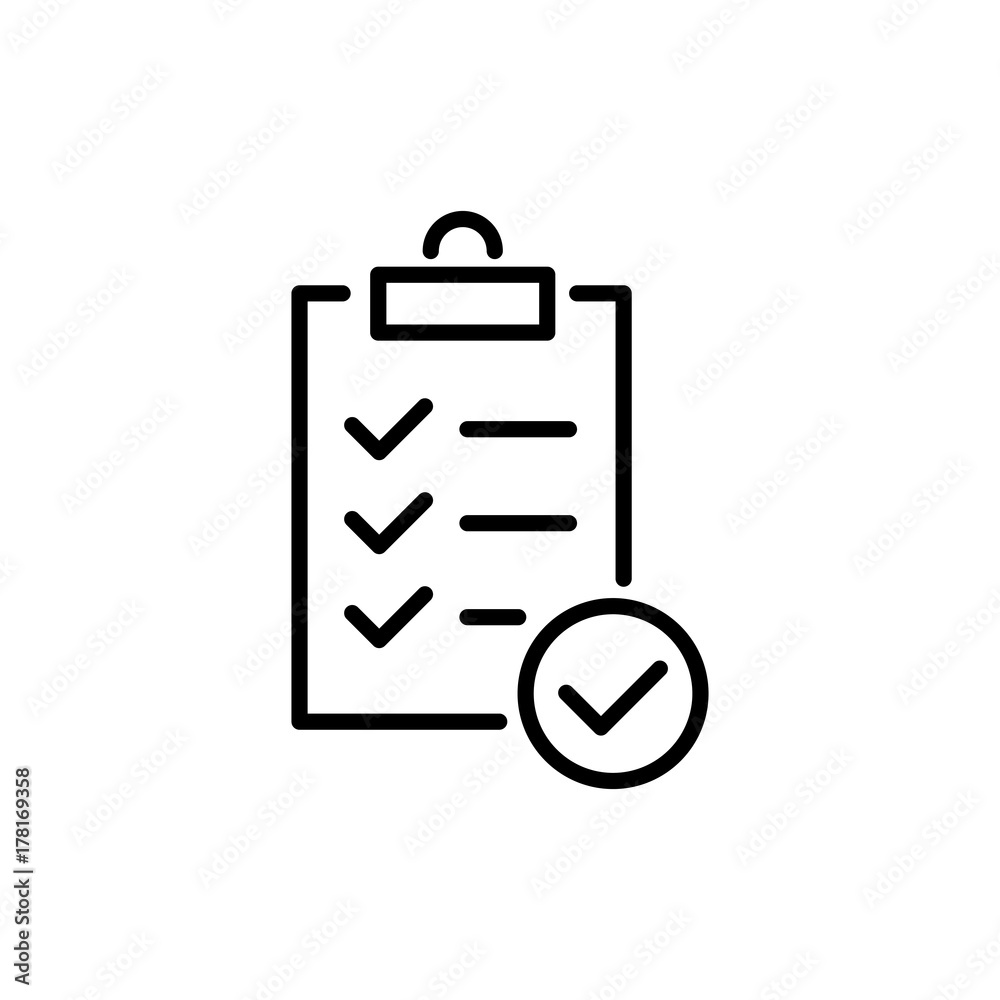 Modern clipboard line icon. Stock Vector | Adobe Stock
