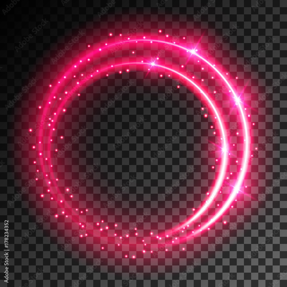 Abstract neon light effect on transparent background. Vector ...