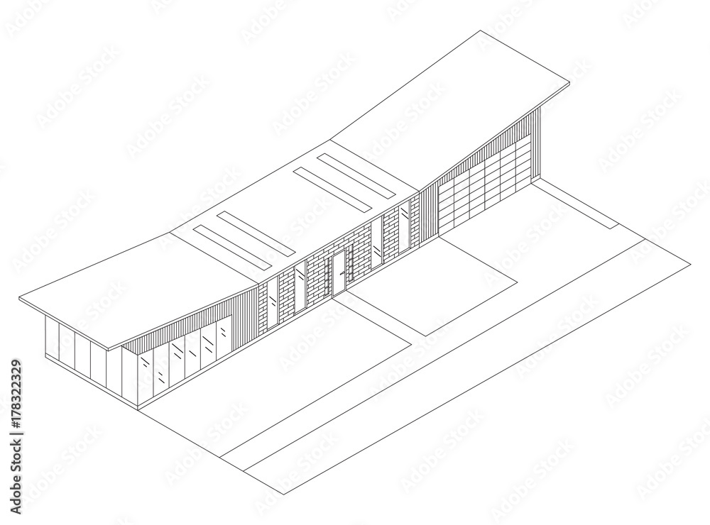 Isometric Drawing Of A House