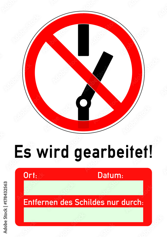 Ilustração ks232 Kombi-Schild - Kombischild - Gefahrenbereich ...