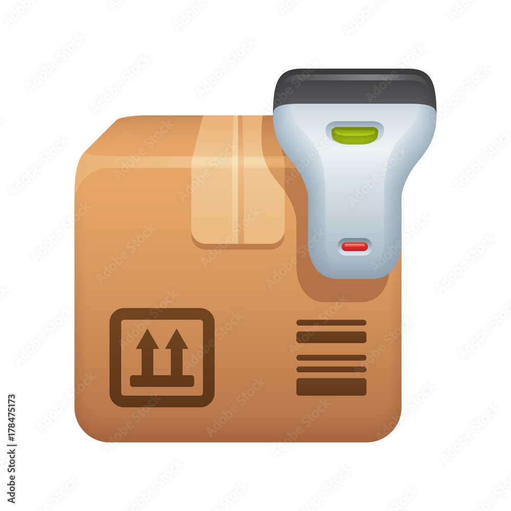 Cardboard Box & Barcode Scanner - Novo Icons . A professional, pixel ...