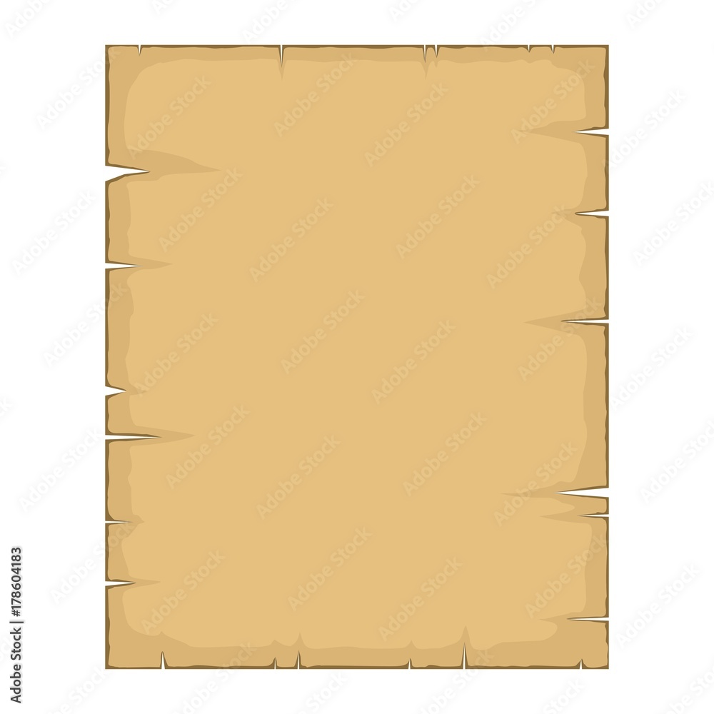 Parchment. Blank old papyrus paper cartoon isolated on white background ...