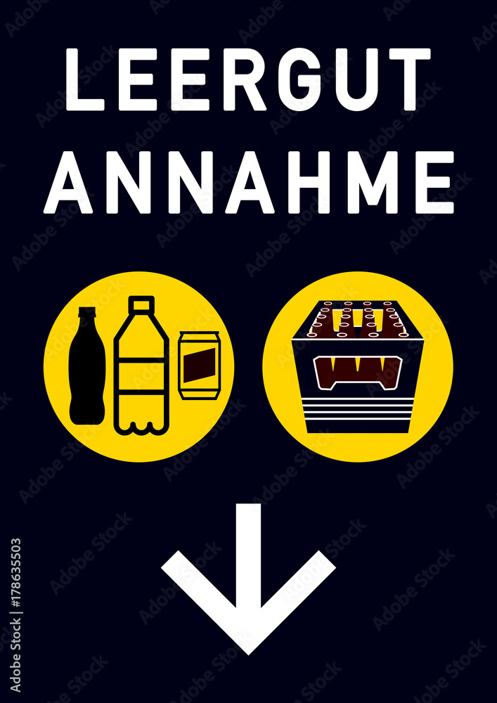 ks235 Kombi-Schild - Kennzeichnung: Leergutannahme für Leergutautomat ...