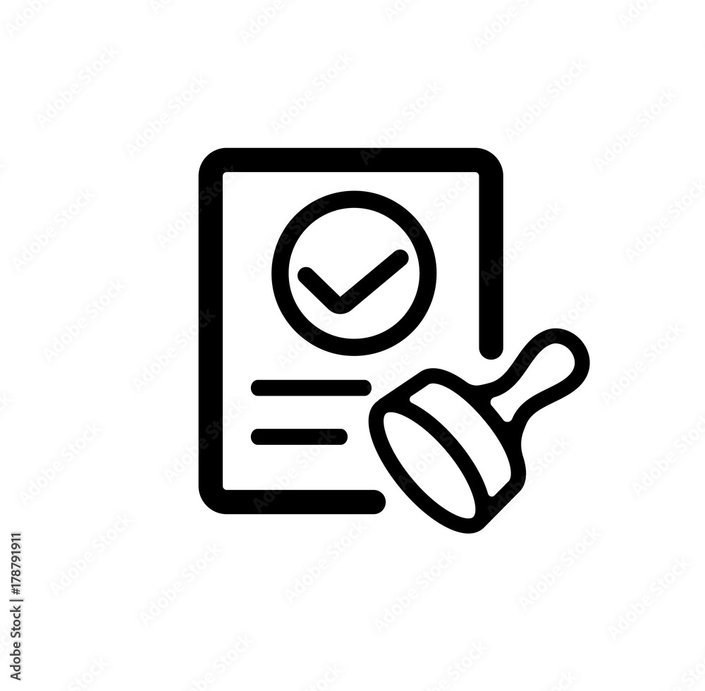 approval / consent / qualified icon Stock Vector | Adobe Stock
