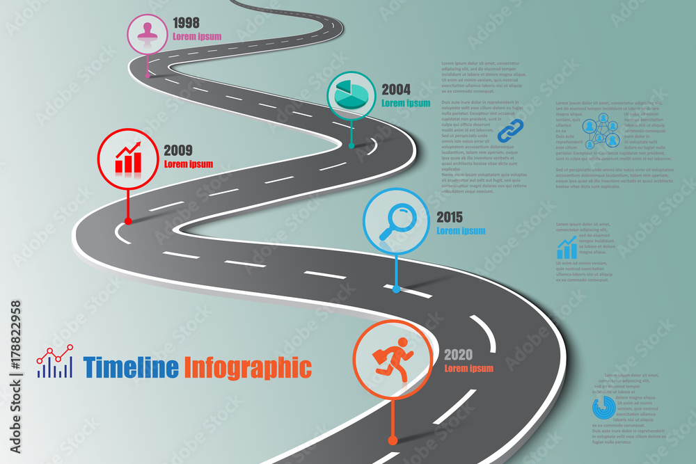 Business road map timeline infographic icons designed for abstract ...