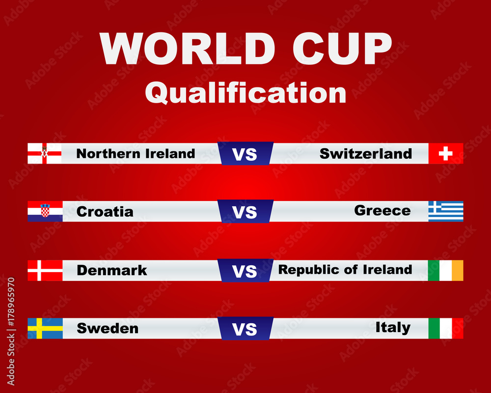 World Cup 2018. Europe qualification. Stock Vector | Adobe Stock