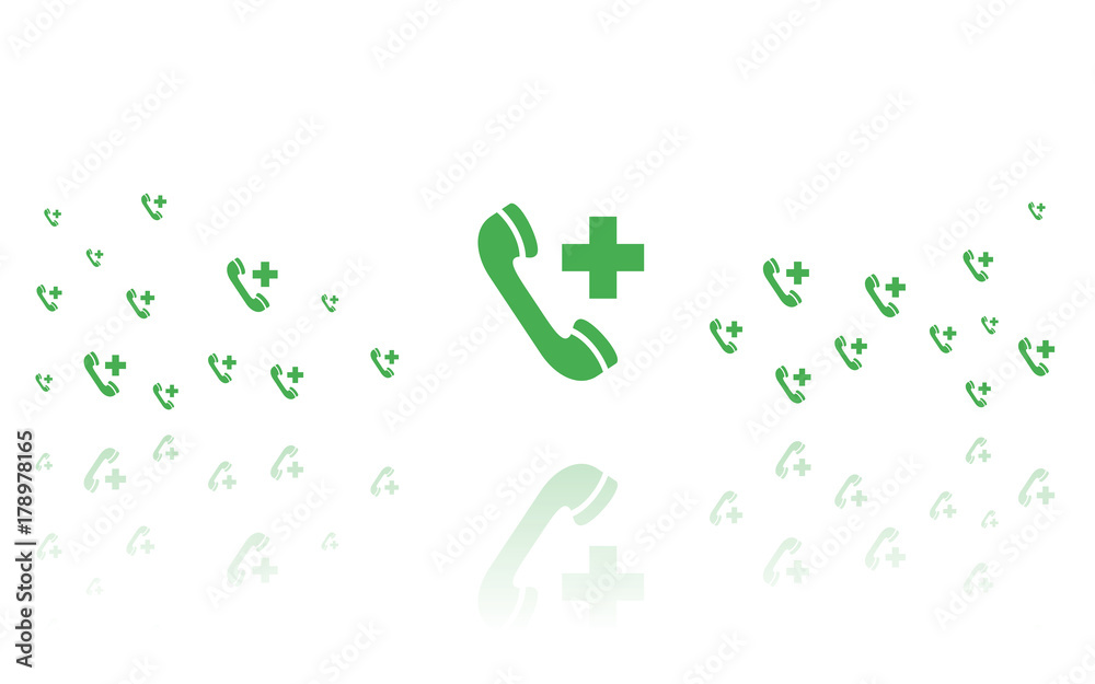 Stock-Vektorgrafik „Telefon - Notfall - Reflektierend Weiss“ | Adobe Stock