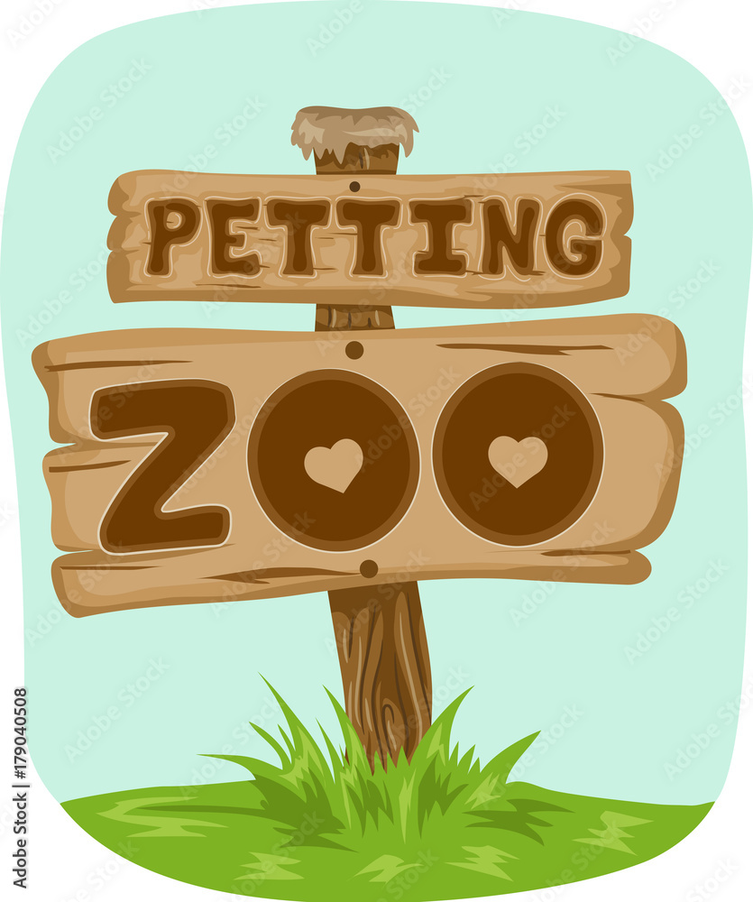 Petting Zoo Sign Board Stock Vector | Adobe Stock