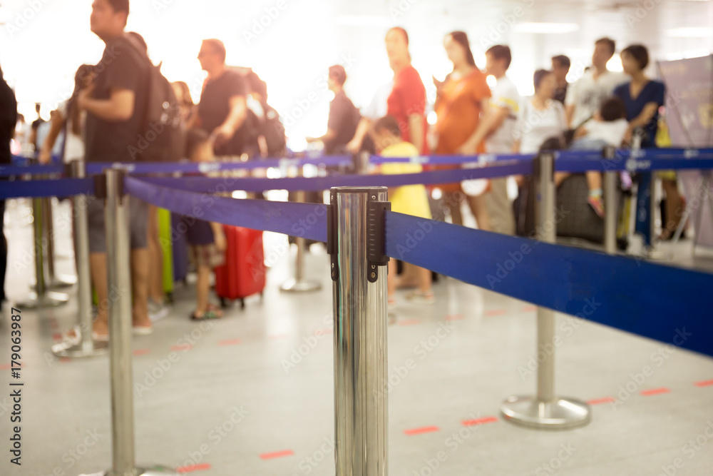 passengers check-in line at the airport Stock Photo | Adobe Stock