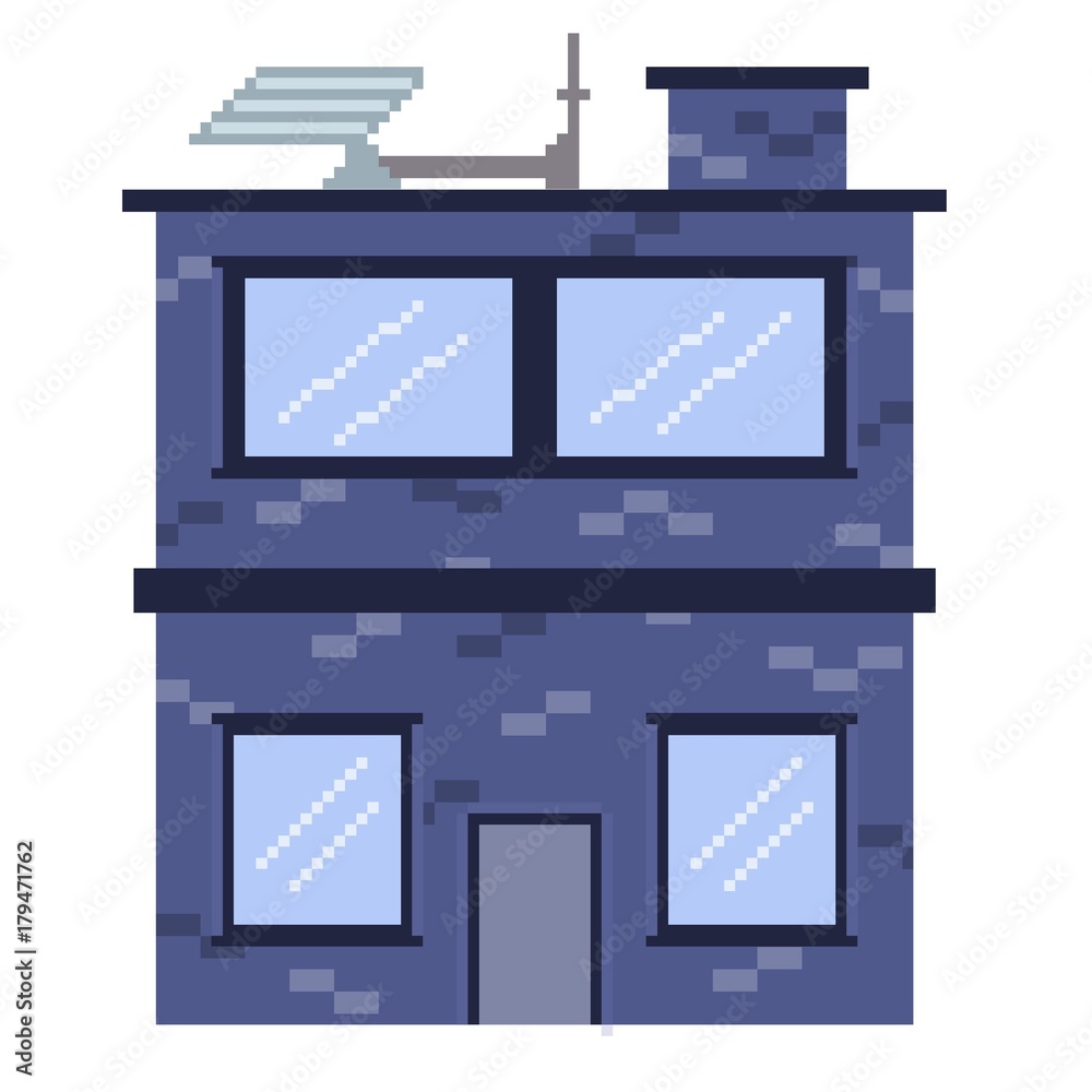 pixel art retro building Stock Illustration | Adobe Stock