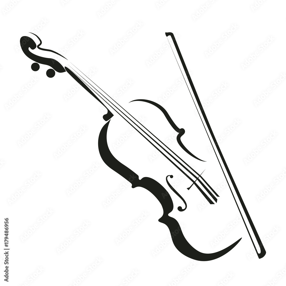 Stylized violin icon logo vector. Stock Vector | Adobe Stock
