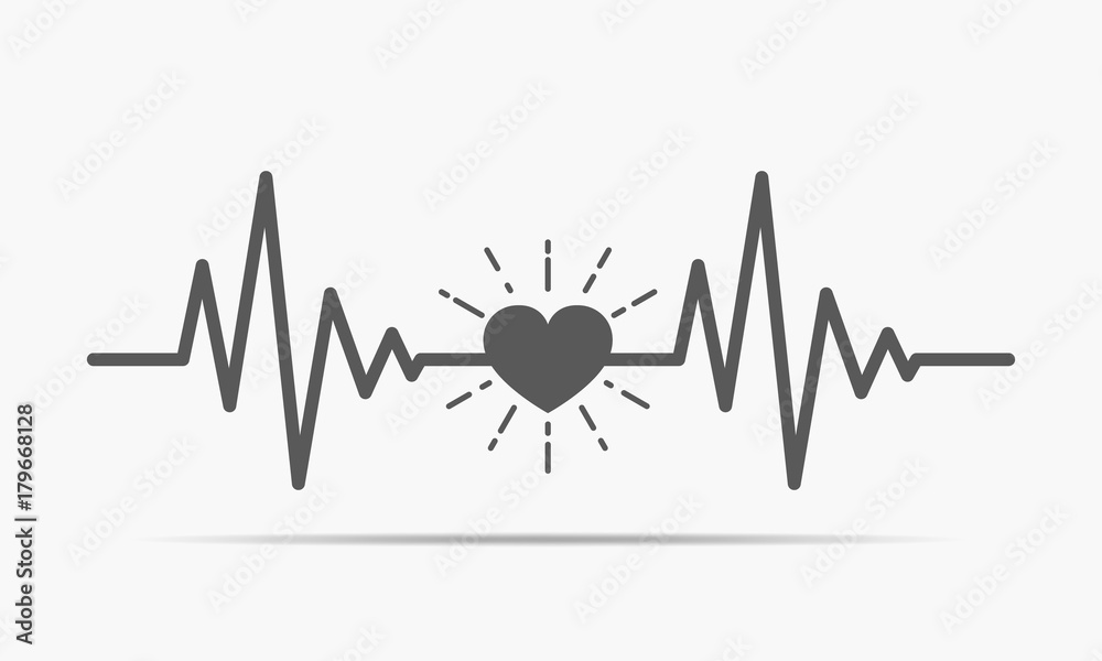 Heart with heartbeat sign. Vector illustration. Stock Vector | Adobe Stock