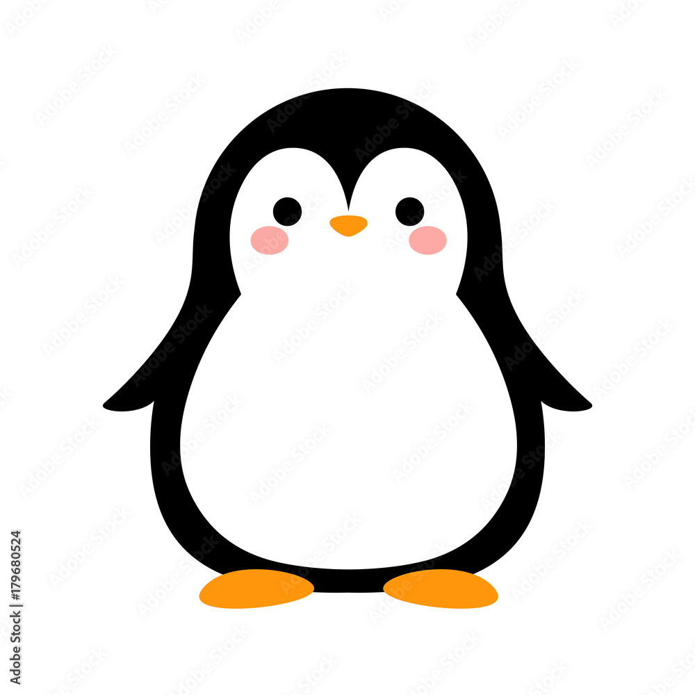 Cartoon Penguin Icon, Vector illustration Stock Vector | Adobe Stock