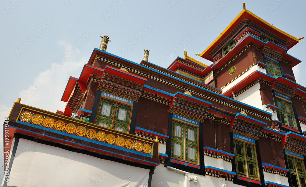 India, Gangtok, capital of Sikkim State, Buddhist monastery Ranka ...