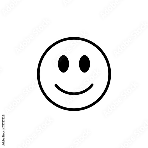 Smile Icon. Outline vector sign, linear style pictogram isolated on ...