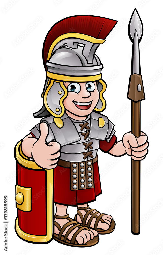 Cartoon Character Roman Soldier Stock Vector | Adobe Stock