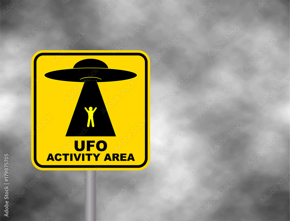 Humorous danger road signs for UFO, aliens abduction theme, vector ...