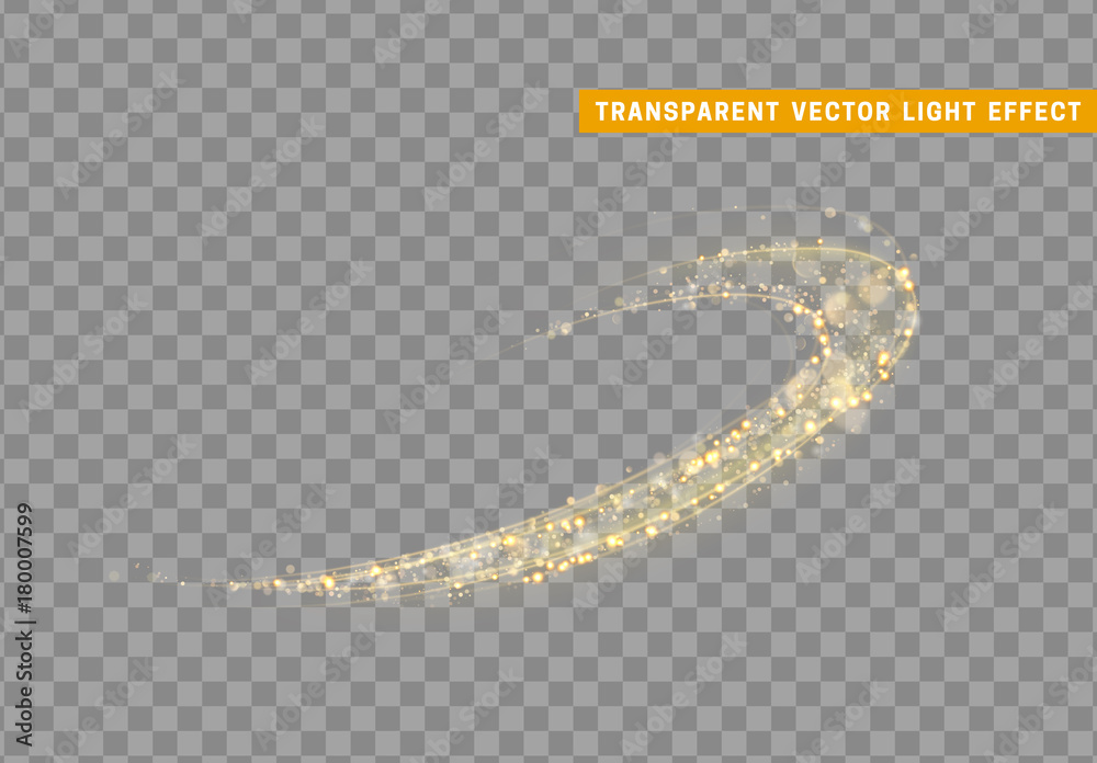 Vetor Magic light effect. Stardust golden glitter. Sparkle star dust ...