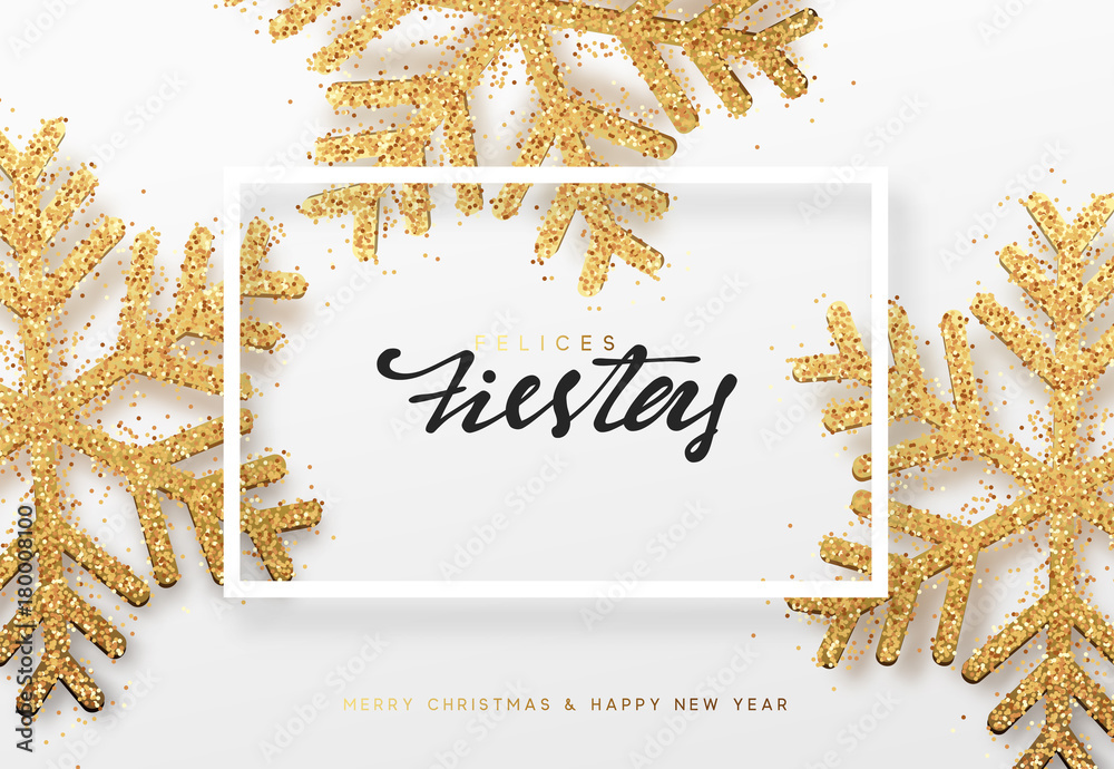 Spanish lettering Felices fiestas y Feliz Navidad. Christmas background ...