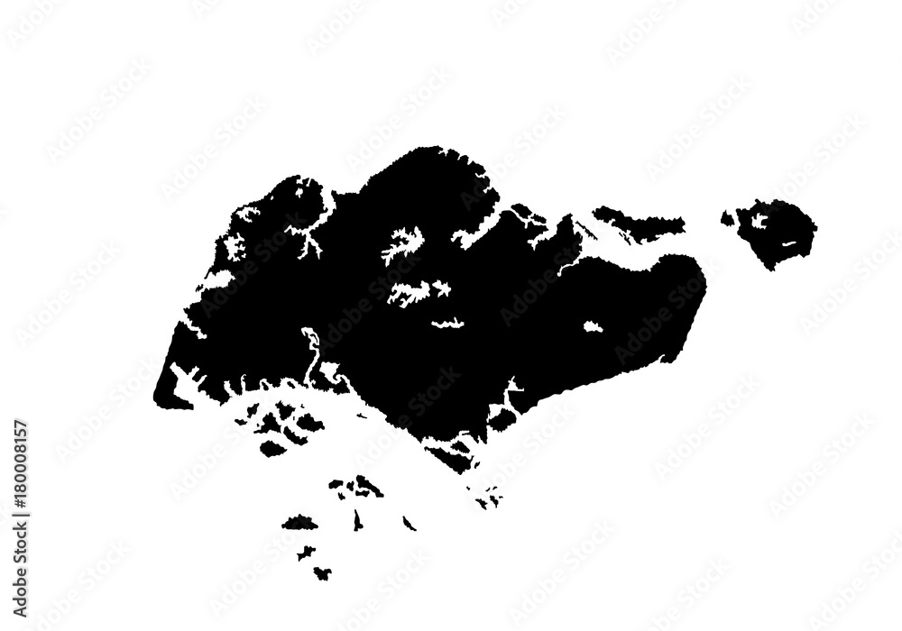 Republic of Singapore vector map isolated on white background ...