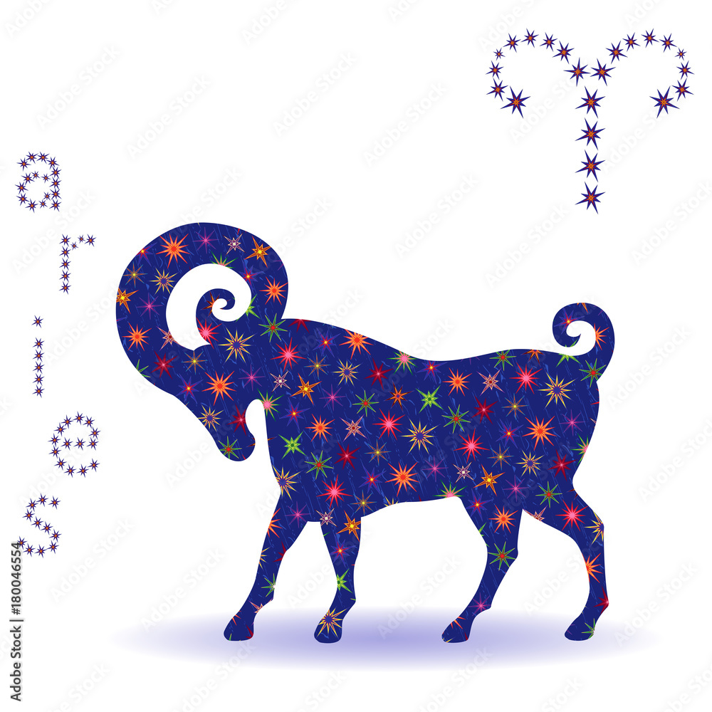 Stencil of Zodiac sign Aries Stock Photo | Adobe Stock
