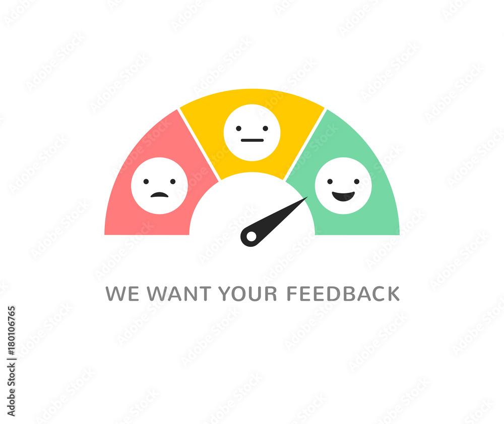 Feedback concept design, emoticon, emoji and smile, emotions scale ...