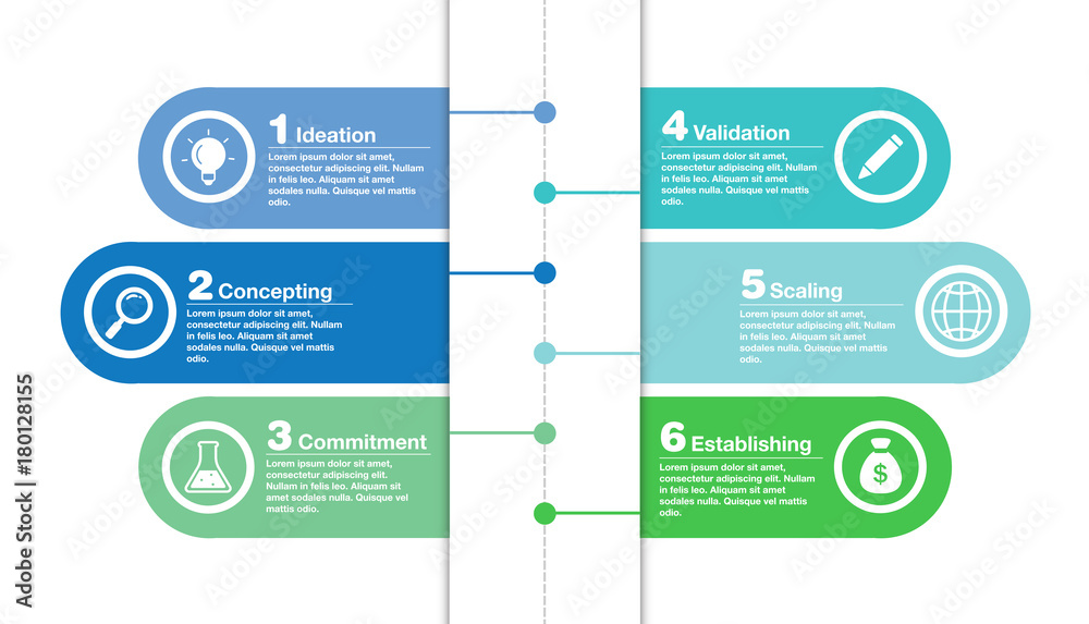 Colorful business infographic diagram with icons, graph, presentation ...