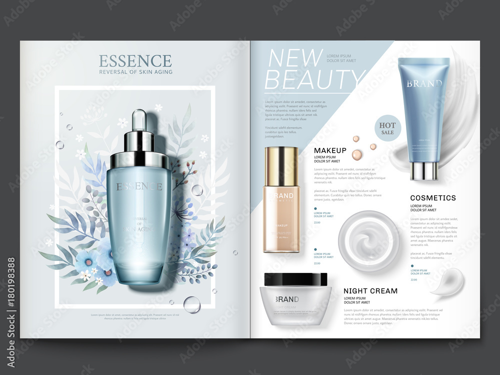 Cosmetic magazine template Stock Vector | Adobe Stock