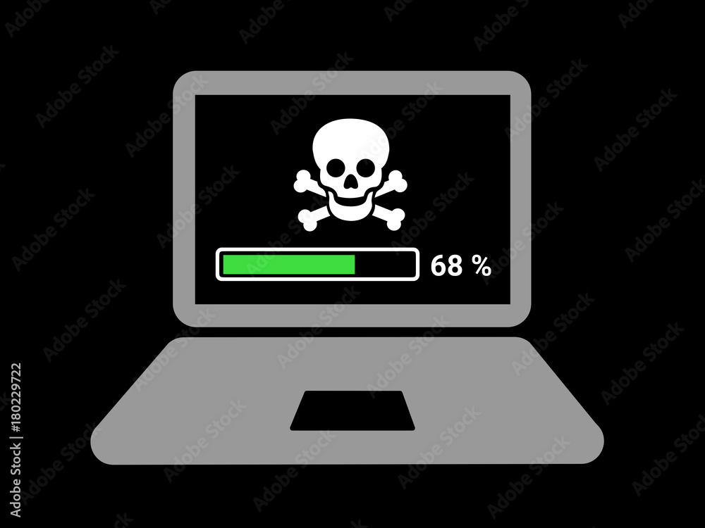 Image vectorielle Stock Piracy on the computer as online crriminality ...