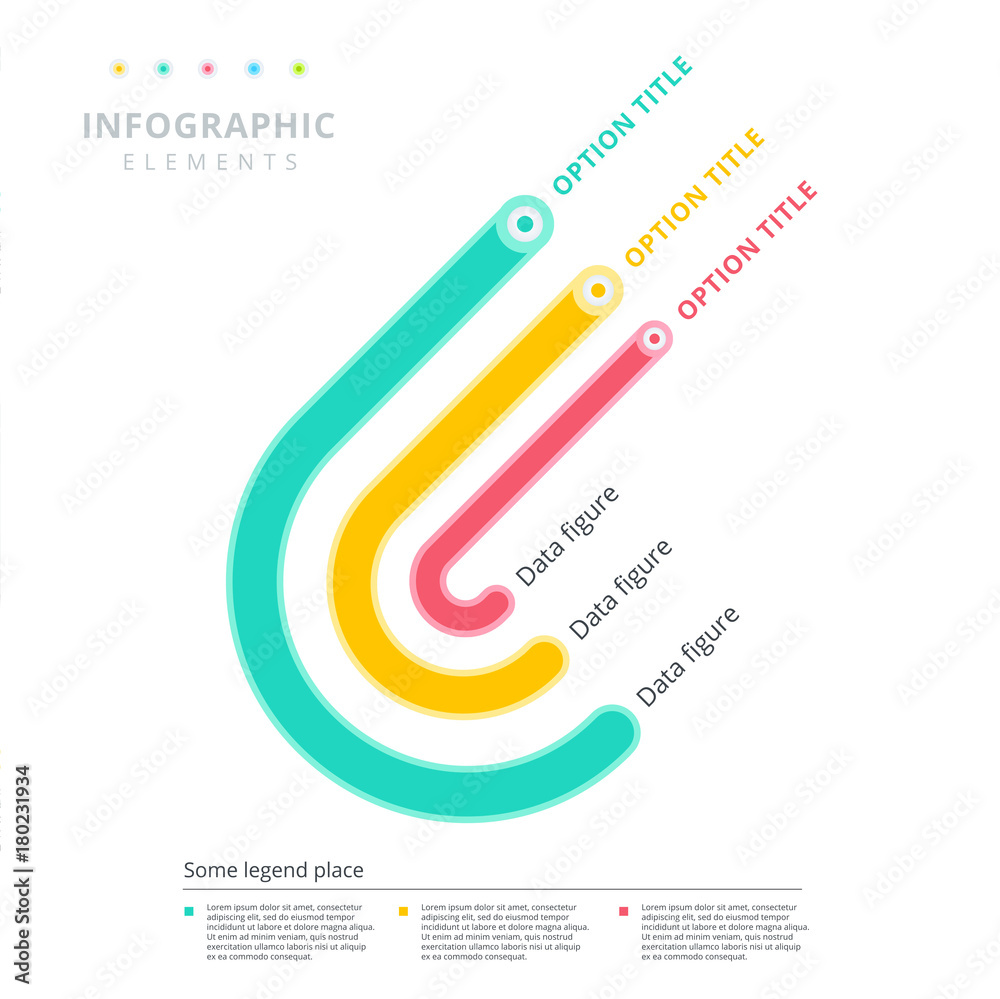 Arc 3 step business process chart infographics. Crook corporate ...