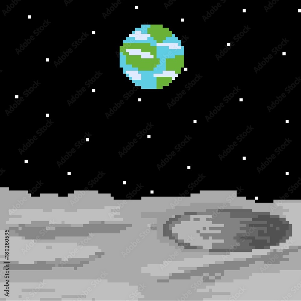 moon pixel art background Stock Illustration | Adobe Stock