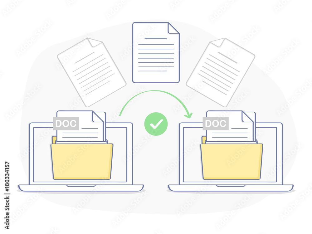 Data transfer, copying, uploading process, file sharing or sending ...