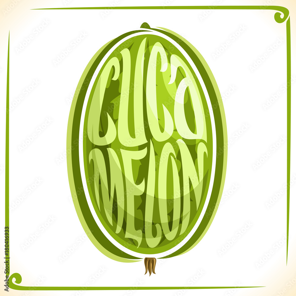 Vetor Vector logo for Cucamelon, label with one melothria scabra or ...