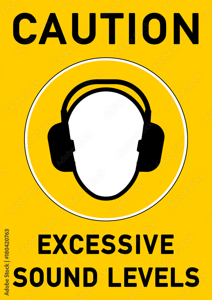 ks238 Kombi-Schild - marking: caution - excessive sound levels ...