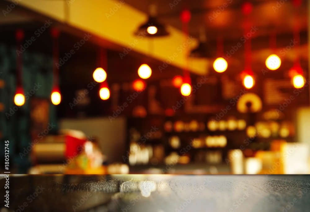 top of black wood in party bar in dark night background Stock Photo ...