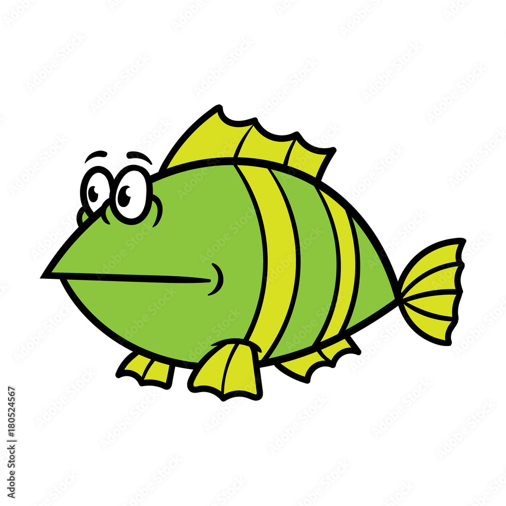 Cartoon Fish Vector Illustration Stock Vector | Adobe Stock