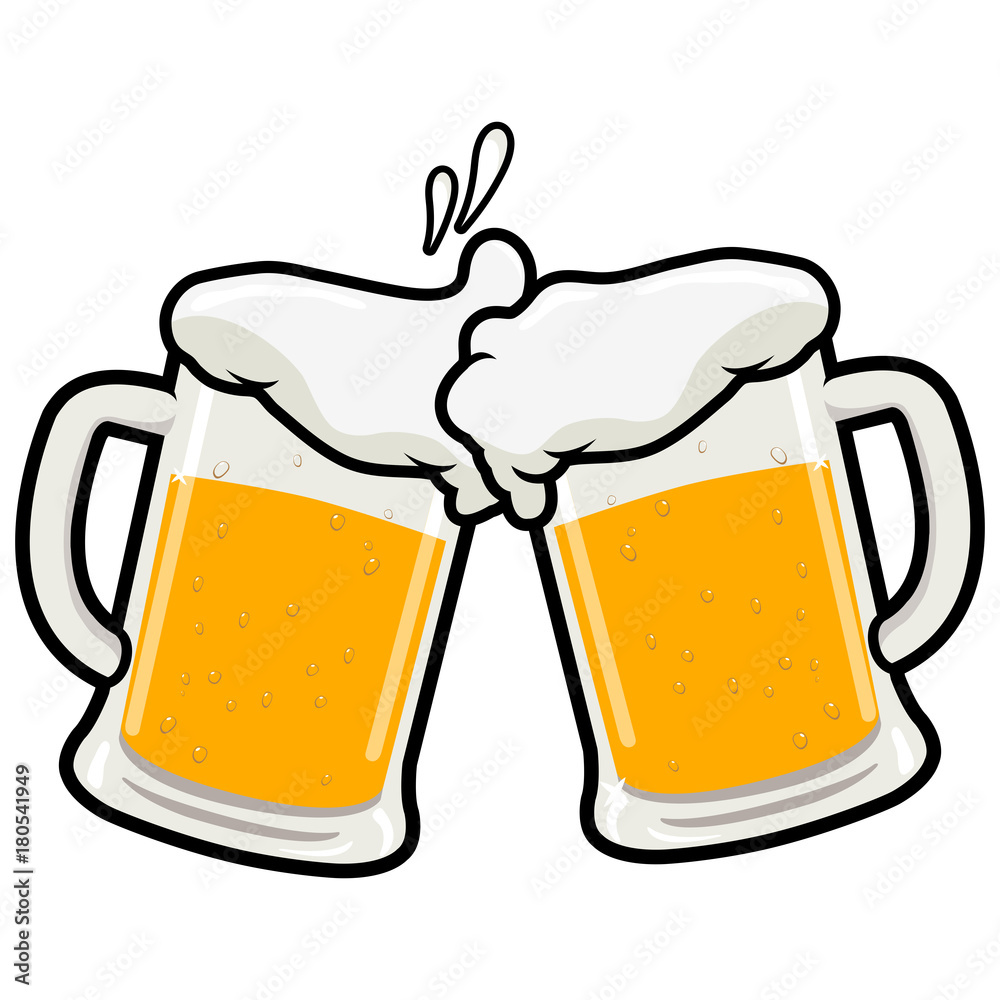 Beer toasting. Vector illustration Stock Vector | Adobe Stock