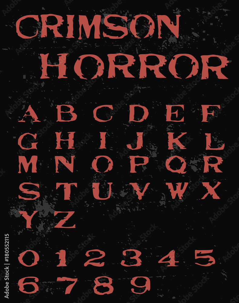 The Crimson Horror - Retro typewriter font Stock Vector | Adobe Stock