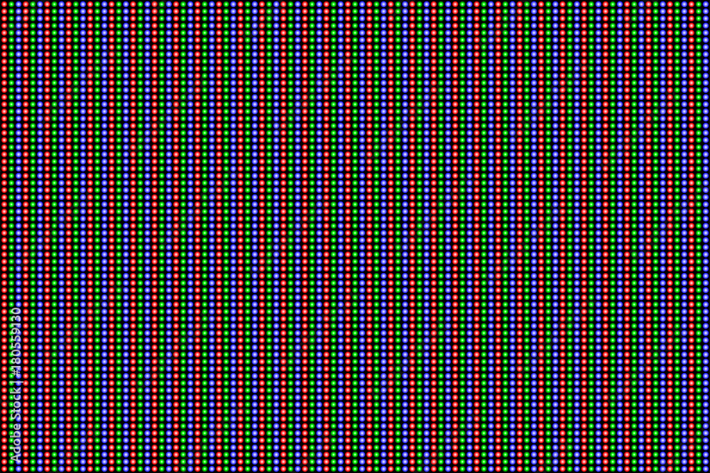 เวกเตอร์ Stock RGB Screen dots seamless pattern. Analog display ...