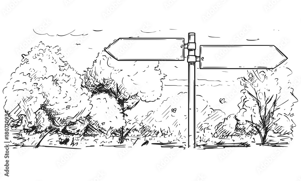 Drawing of Empty Blank Traffic Road Sign on Nature Park Background ...