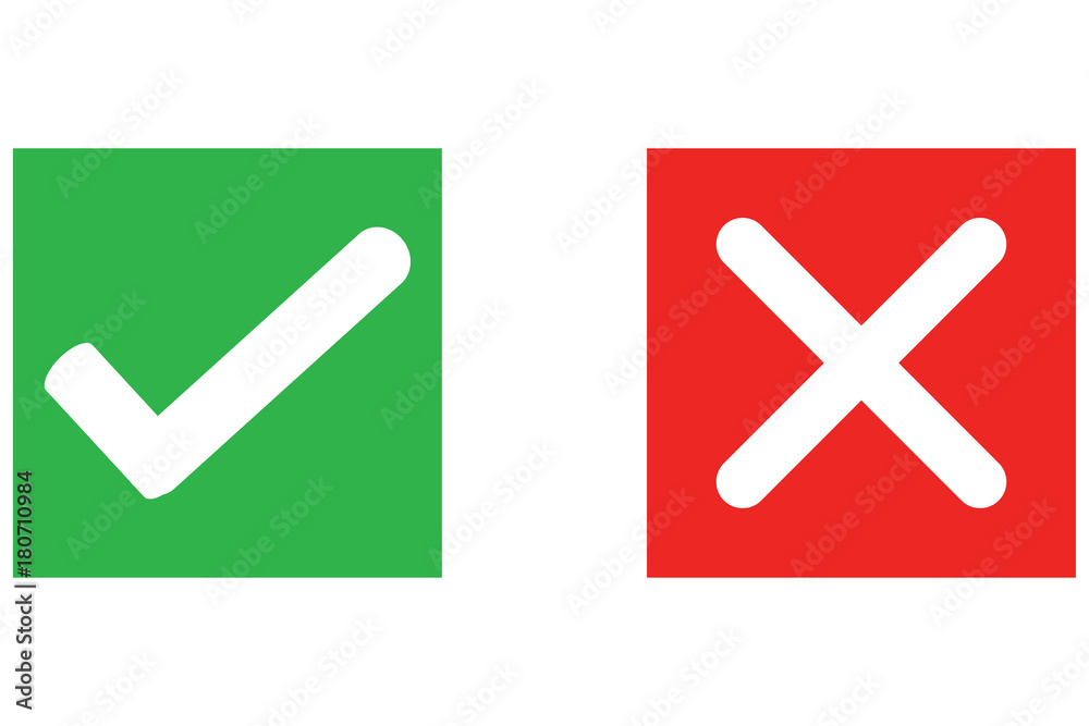 Check Mark Wrong Mark color Icon Stock Vector | Adobe Stock