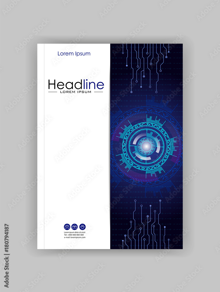 HUD cover design template in blue Stock Vector | Adobe Stock