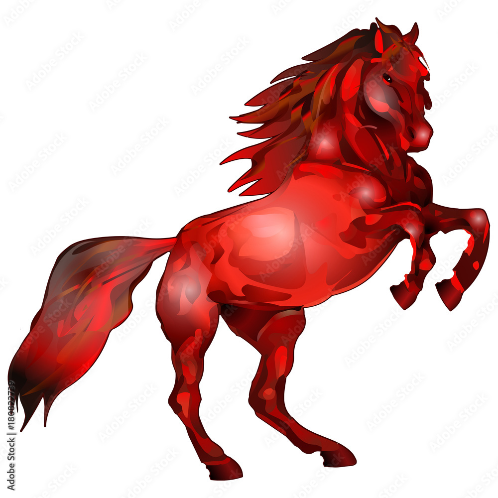 Red horse vector illustration isolated for prints and logo Stock Vector ...