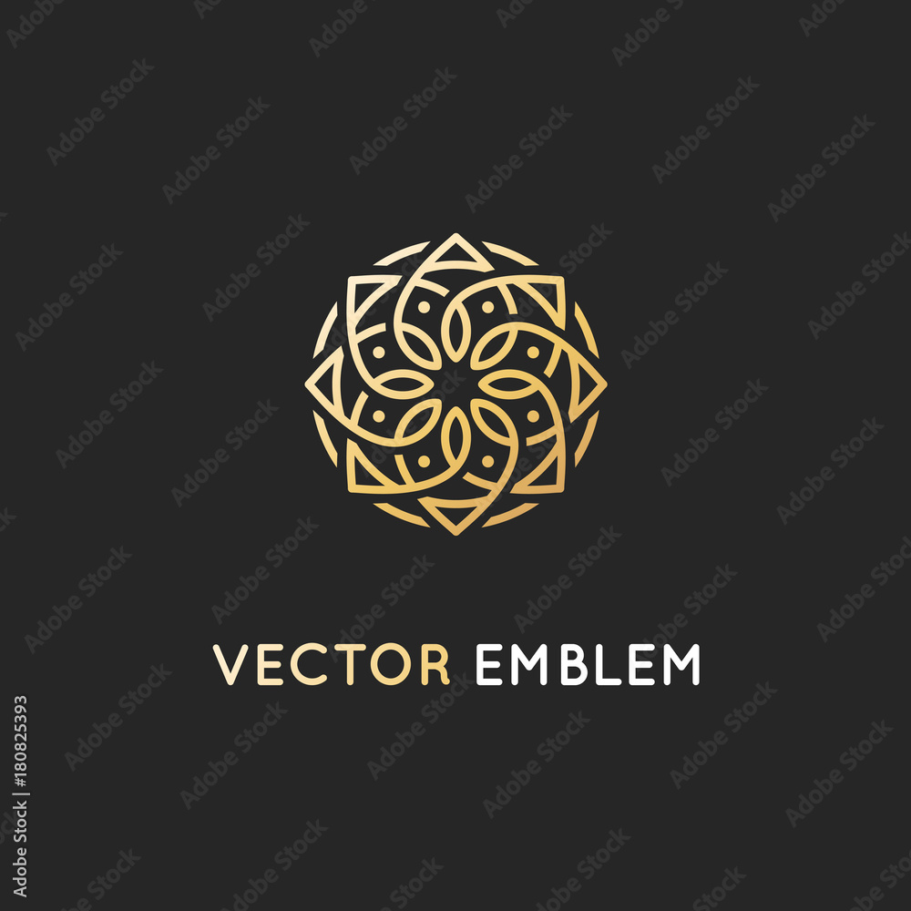 Vector logo design template - abstract symbol in ornamental arabic ...