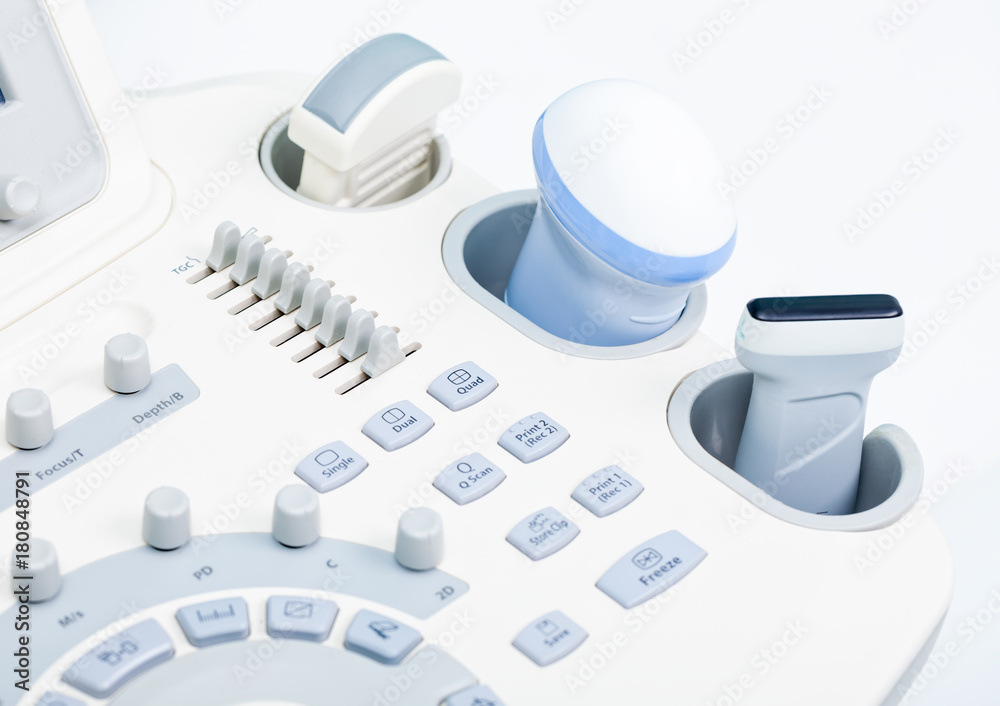 Medical ultrasound machine control panel Stock Photo | Adobe Stock