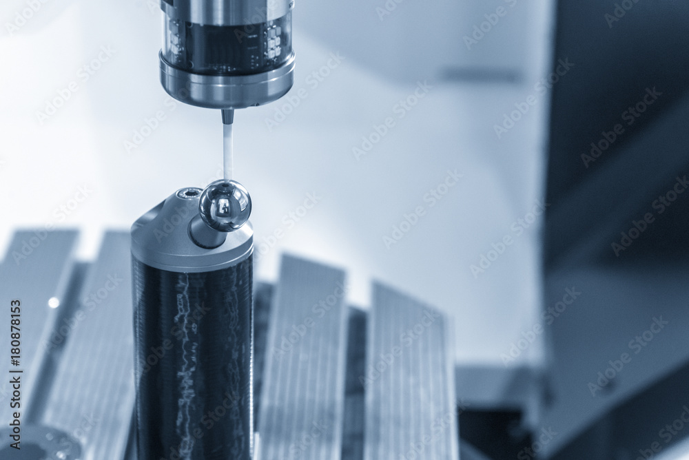 The Coordinate Measuring Machine ,CMM prob attach on the 5-axis CNC.3D ...