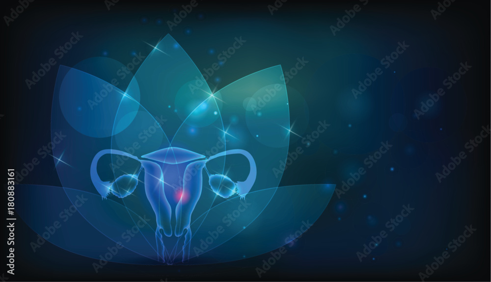 Female reproductive organs flower at the background. Fertility and ...